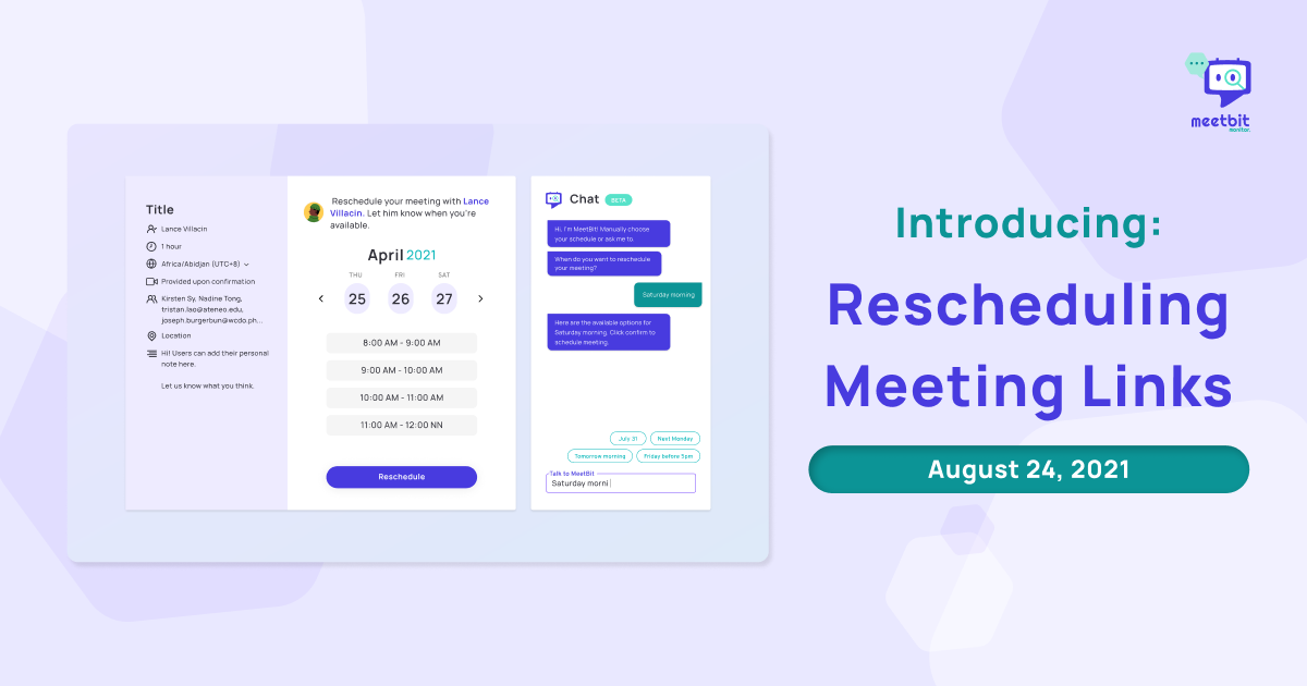 August 24 Change Log: Rescheduling Links